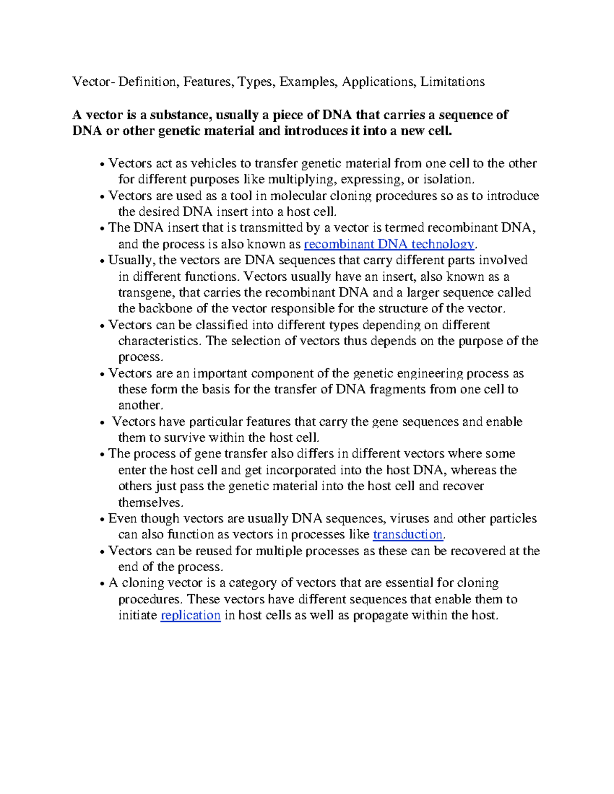 Clonning vectors - Vector- Definition, Features, Types, Examples ...