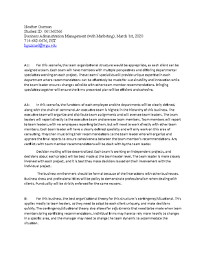 D078 Task 2 Pass - Grade: Pass - D078 Task 2 A. Compare two of the ...