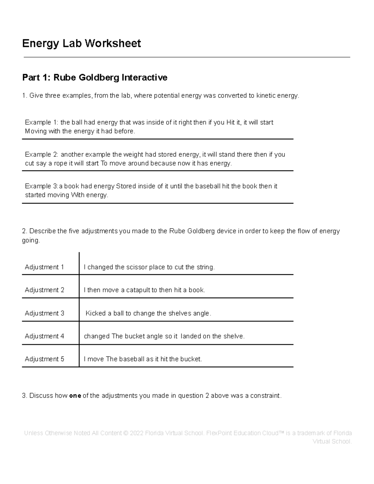 2.01 - Energy - Help - Energy Lab Worksheet Part 1: Rube Goldberg ...