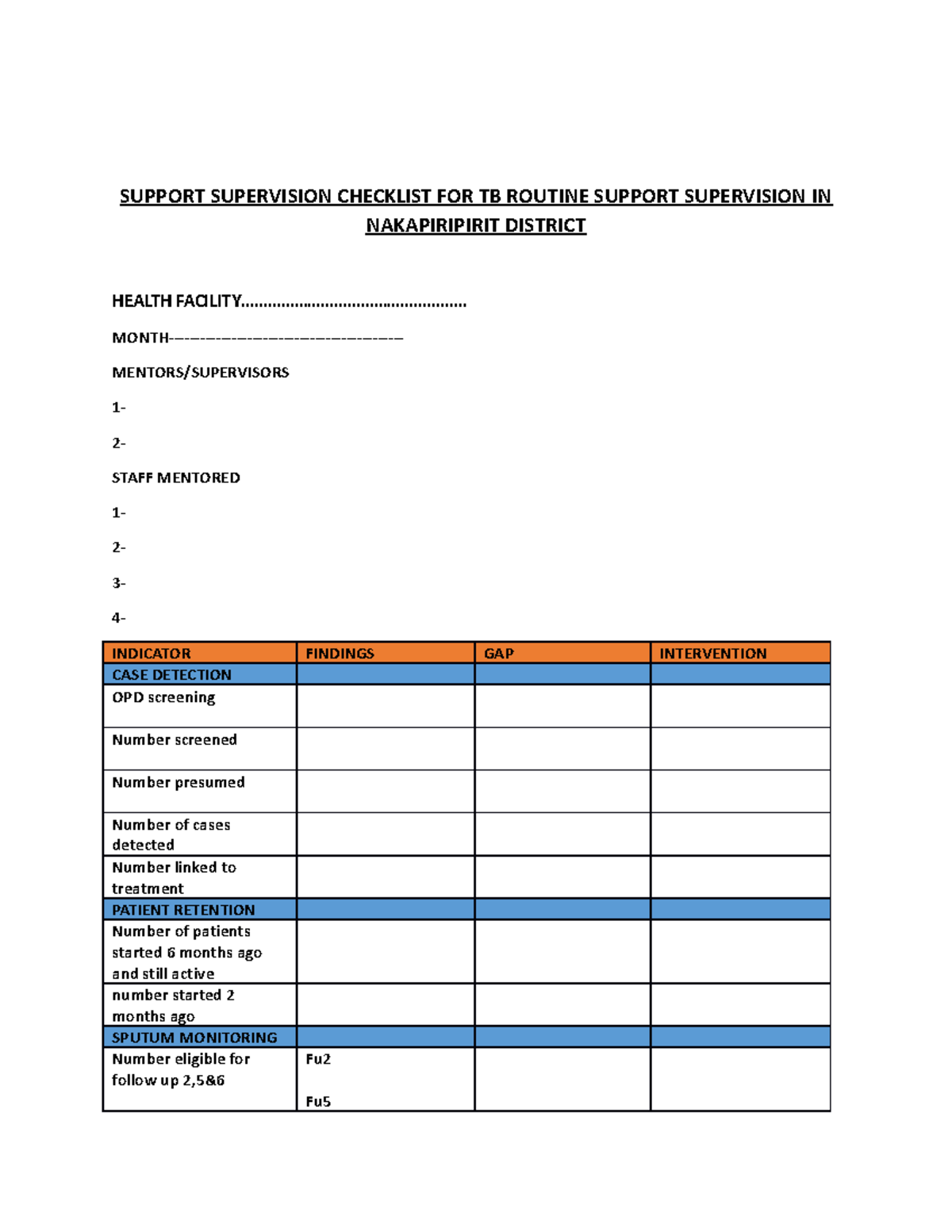 Support Supervision Checklist - Accounting and Finance - KIU - Studocu