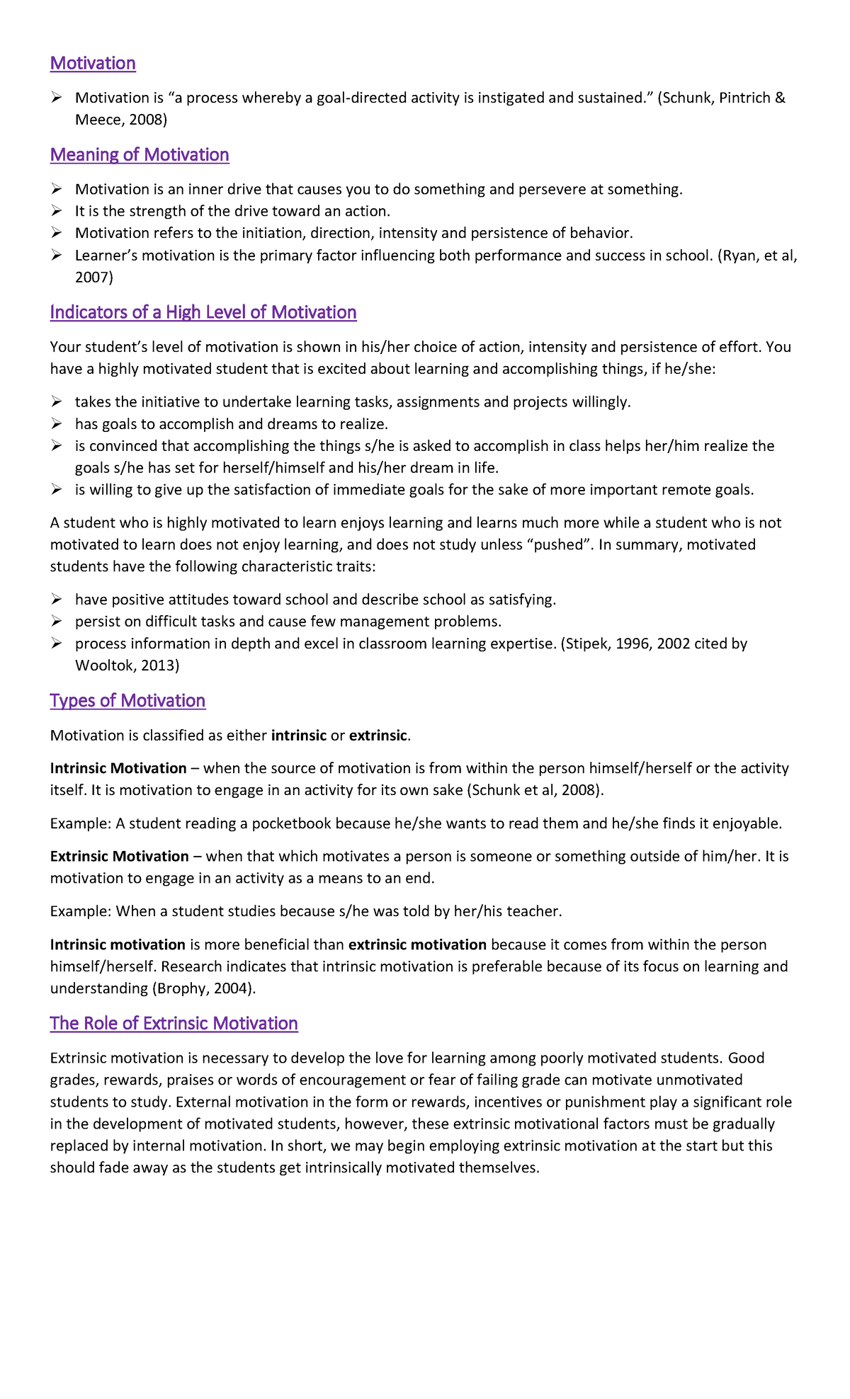 PED COURSE FIRST YEAR - Motivation Motivation is “a process whereby a ...