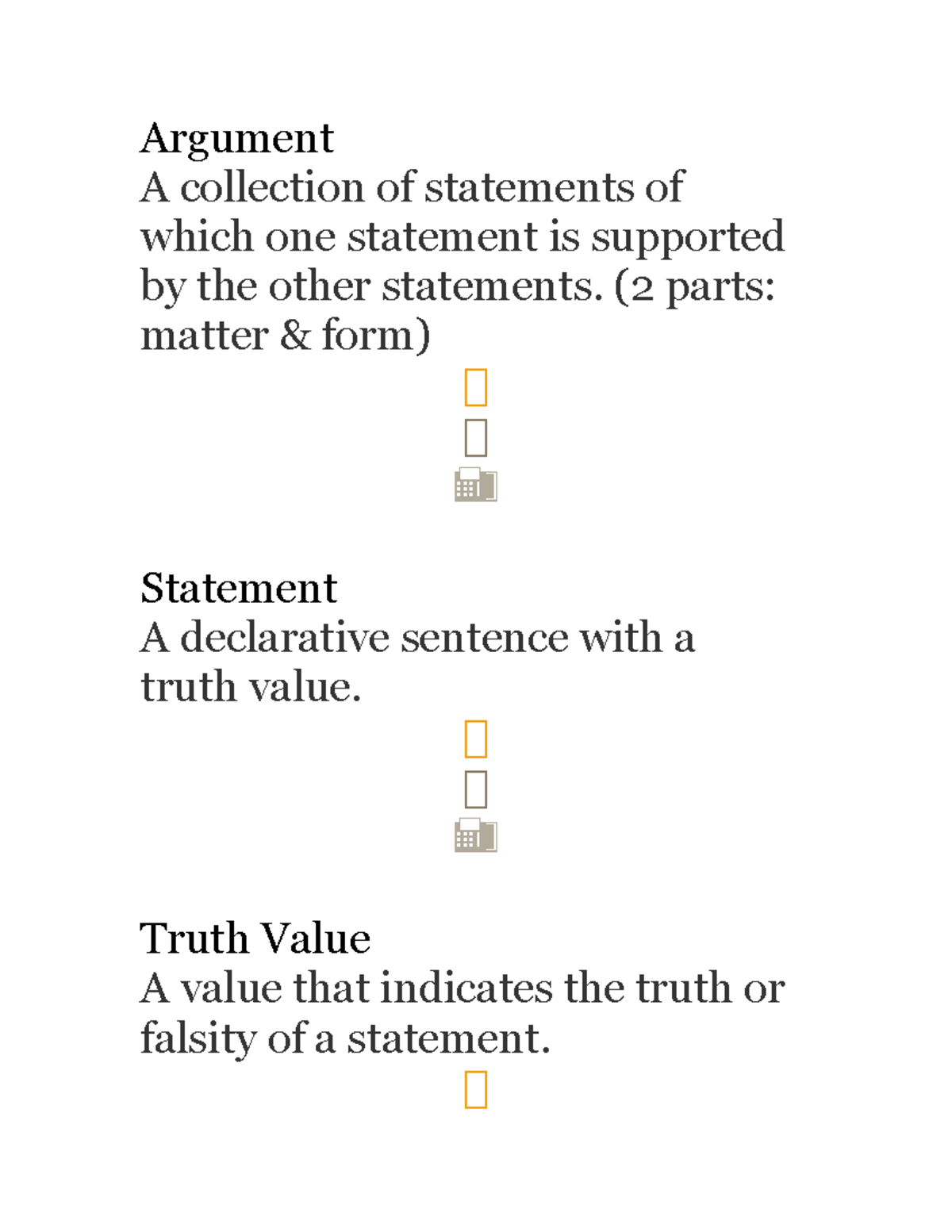 Phi 120 - PHI FINAL REVIEW - Argument A collection of statements of ...