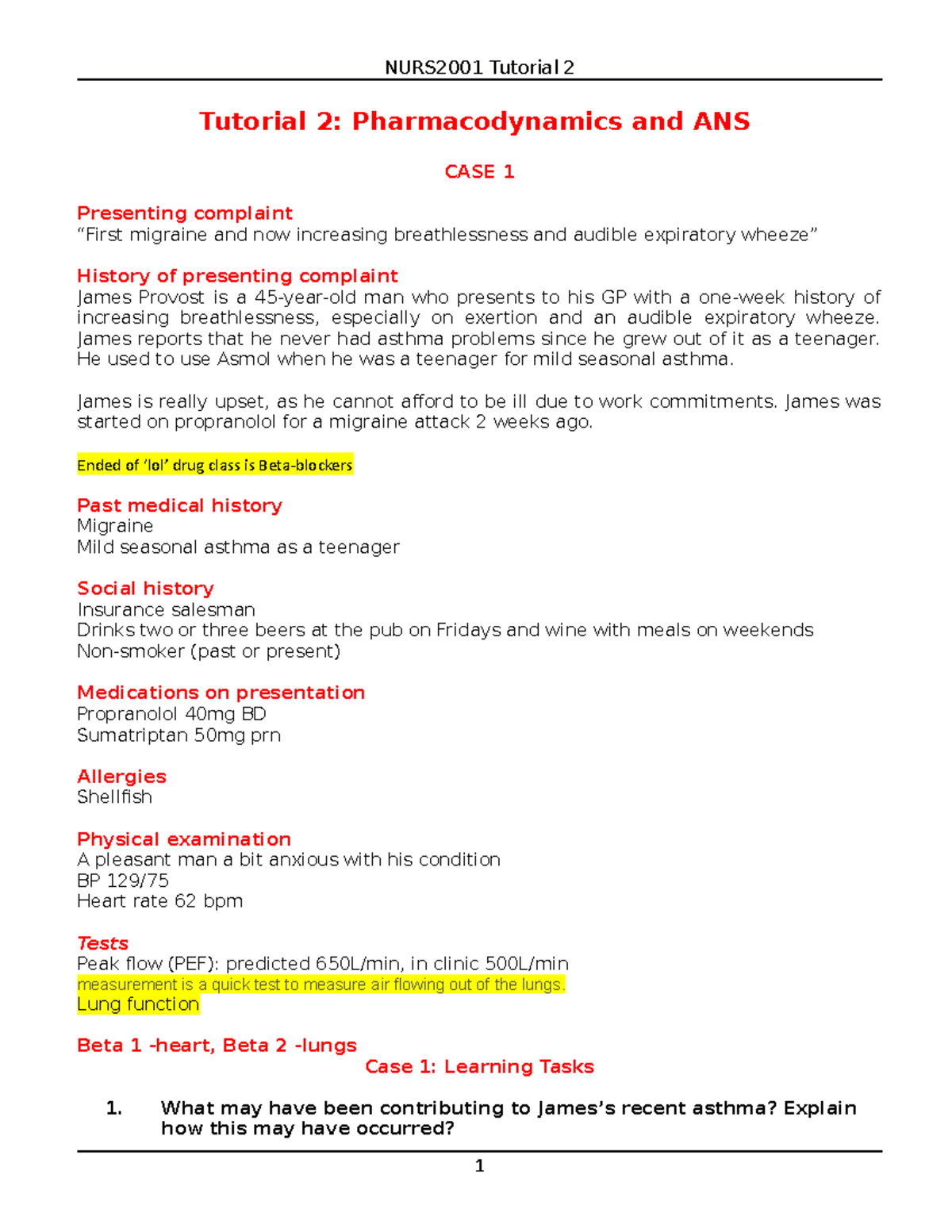 Tutorial 2 Student Worksheet (2023) - NURS2001 - USyd - Studocu