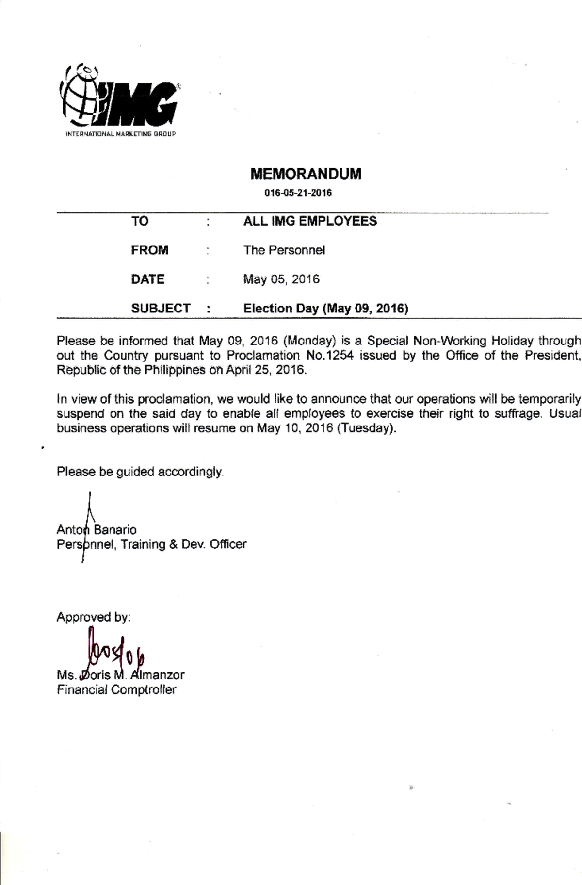 IMG MEMO - lecture notes example - INTERNA'NgNAL MARKETINEGROUP ...