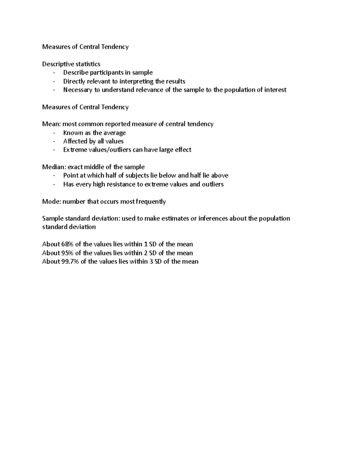 Measures of Central Tendency - Measures of Central Tendency Descriptive ...