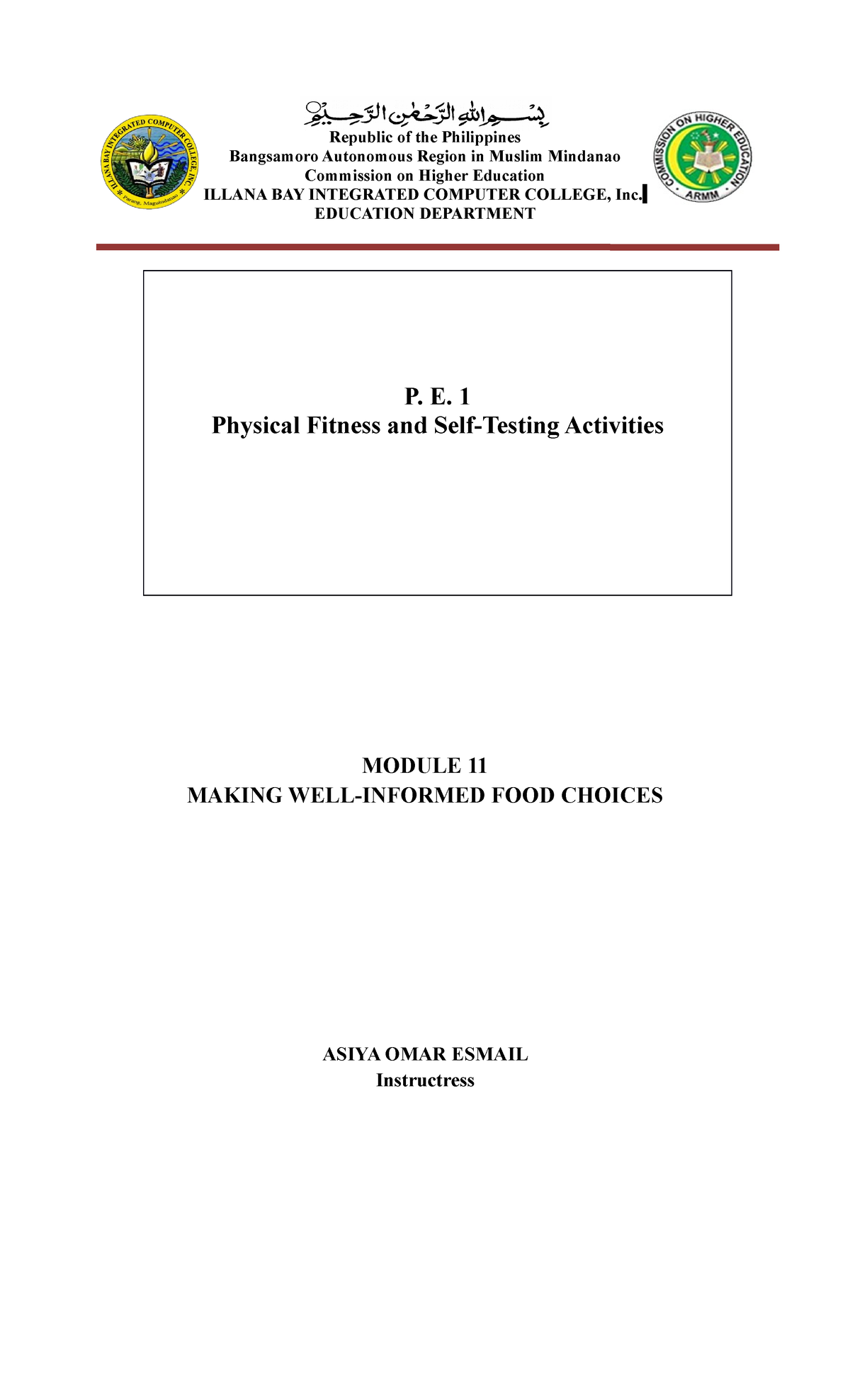 Module-11-PE - hope it helps - Republic of the Philippines Bangsamoro ...