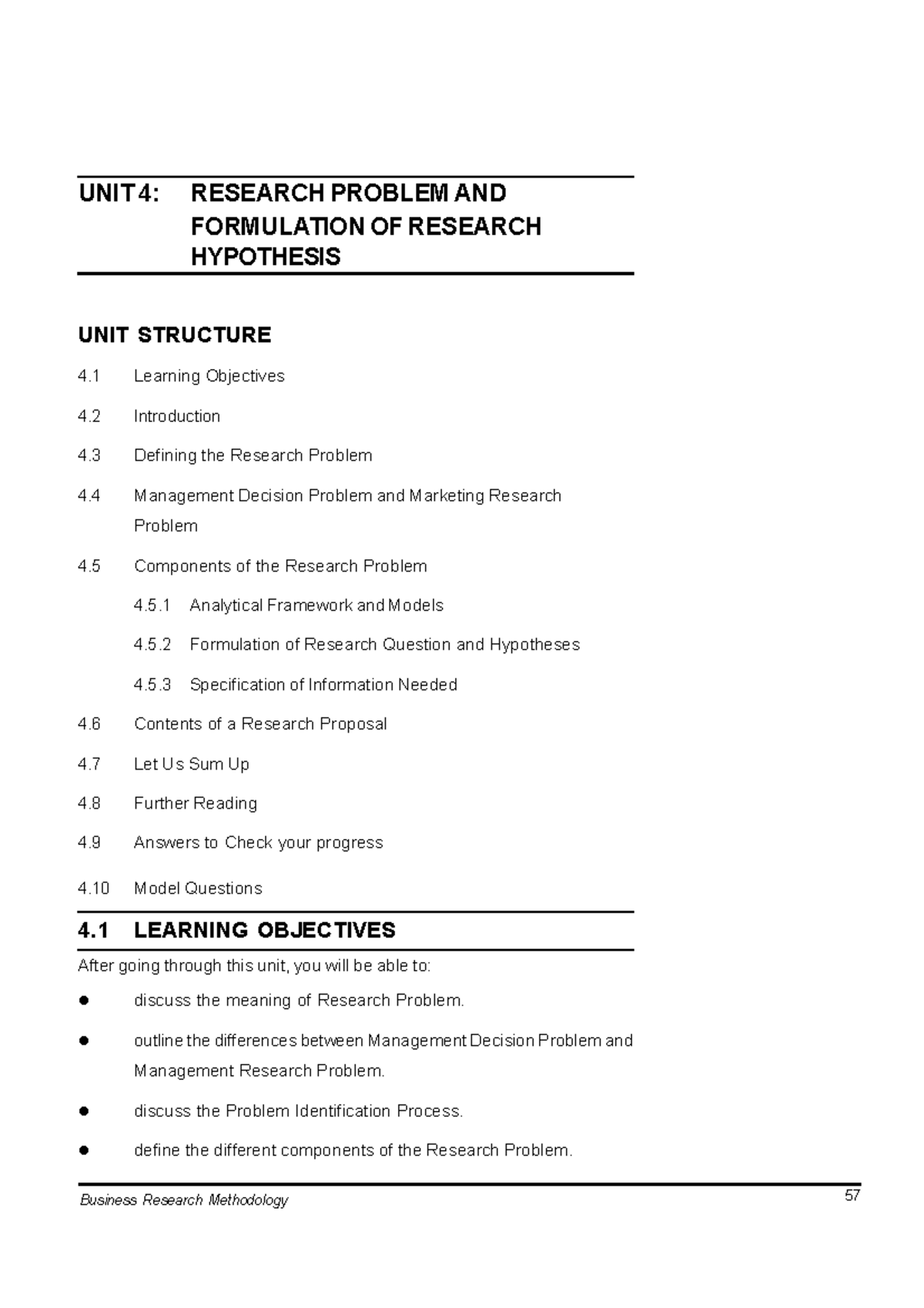 Unit 4 - Research Problem and Formulation of Research Hypothesis Unit 4 ...