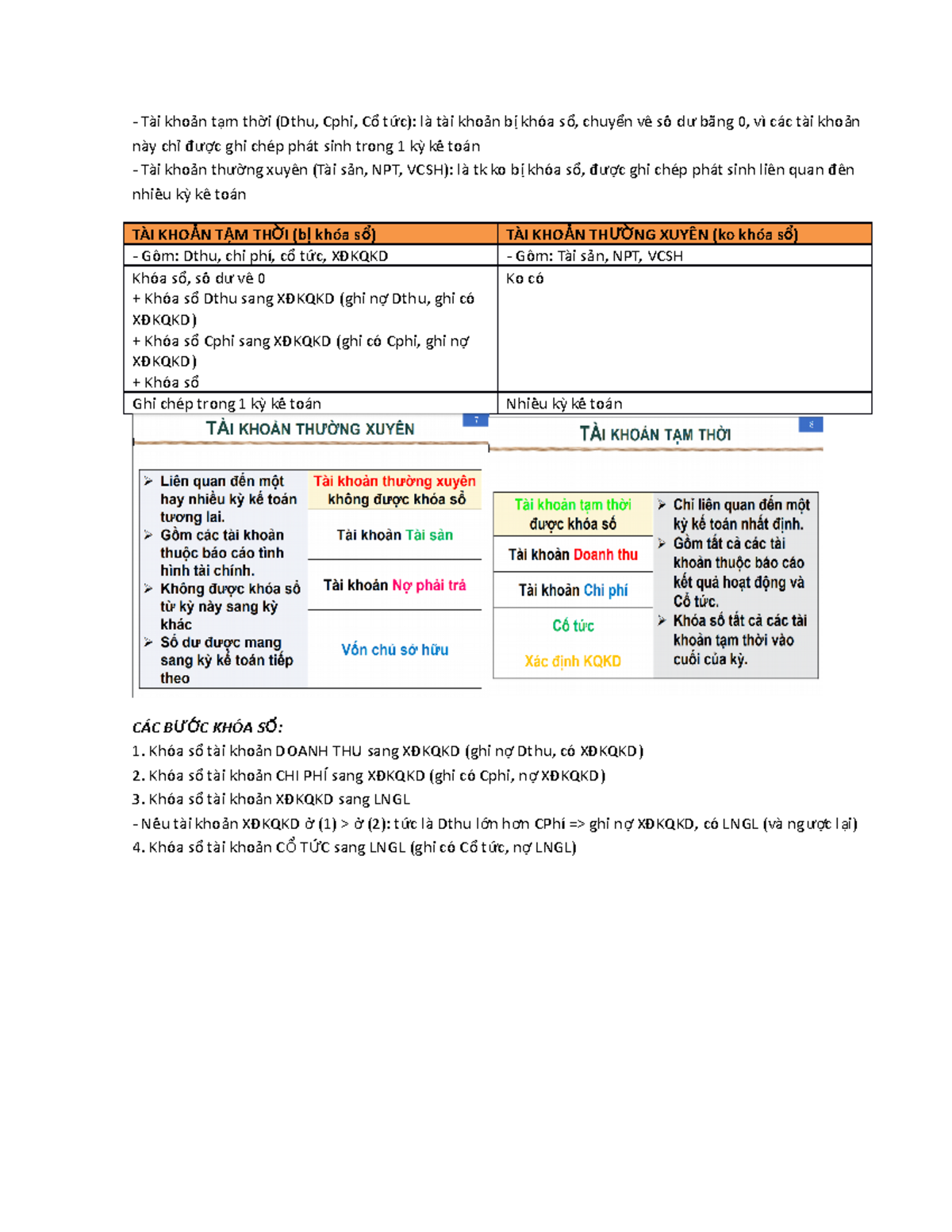 KTTC NOTE - slide KTTC không chuyên - Tài kho n t m th i (Dthu, Cphi, Cả ạ ờ ổ ứt c): là tài kho ...