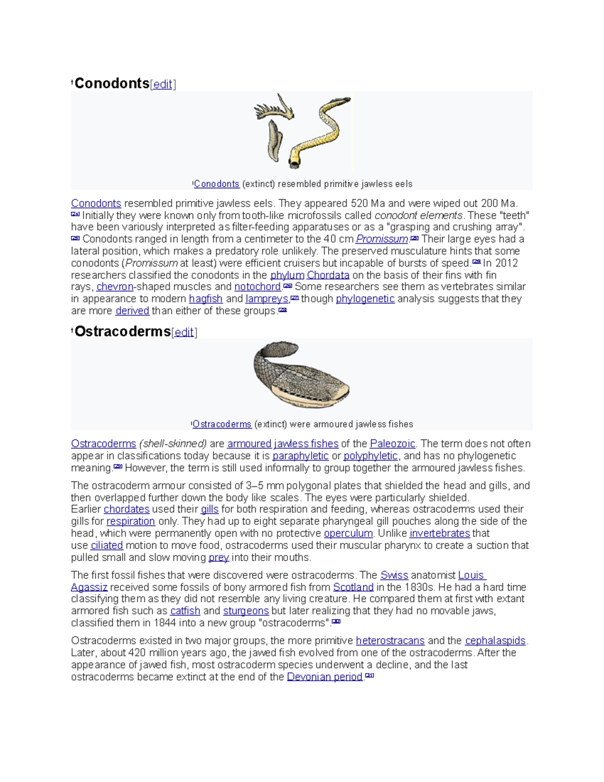 Conodonts - summary - †Conodonts [edit] †Conodonts (extinct) resembled ...