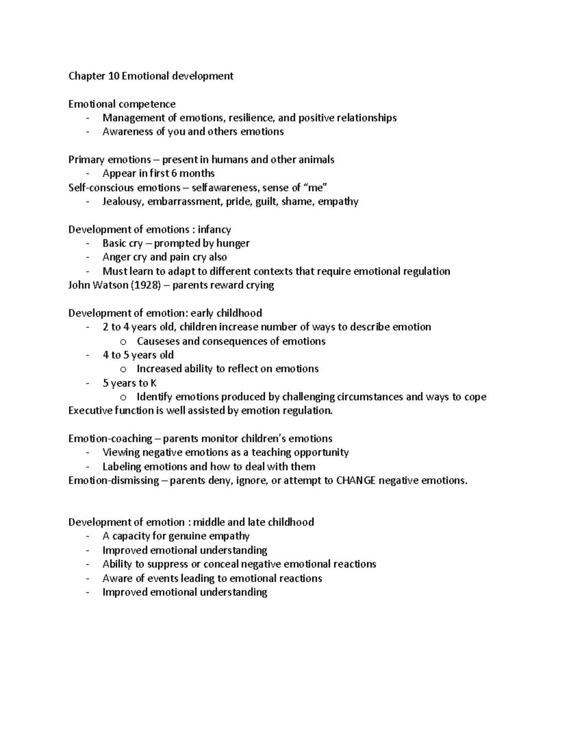 Chapter 10 Emotional development - Chapter 10 Emotional development ...