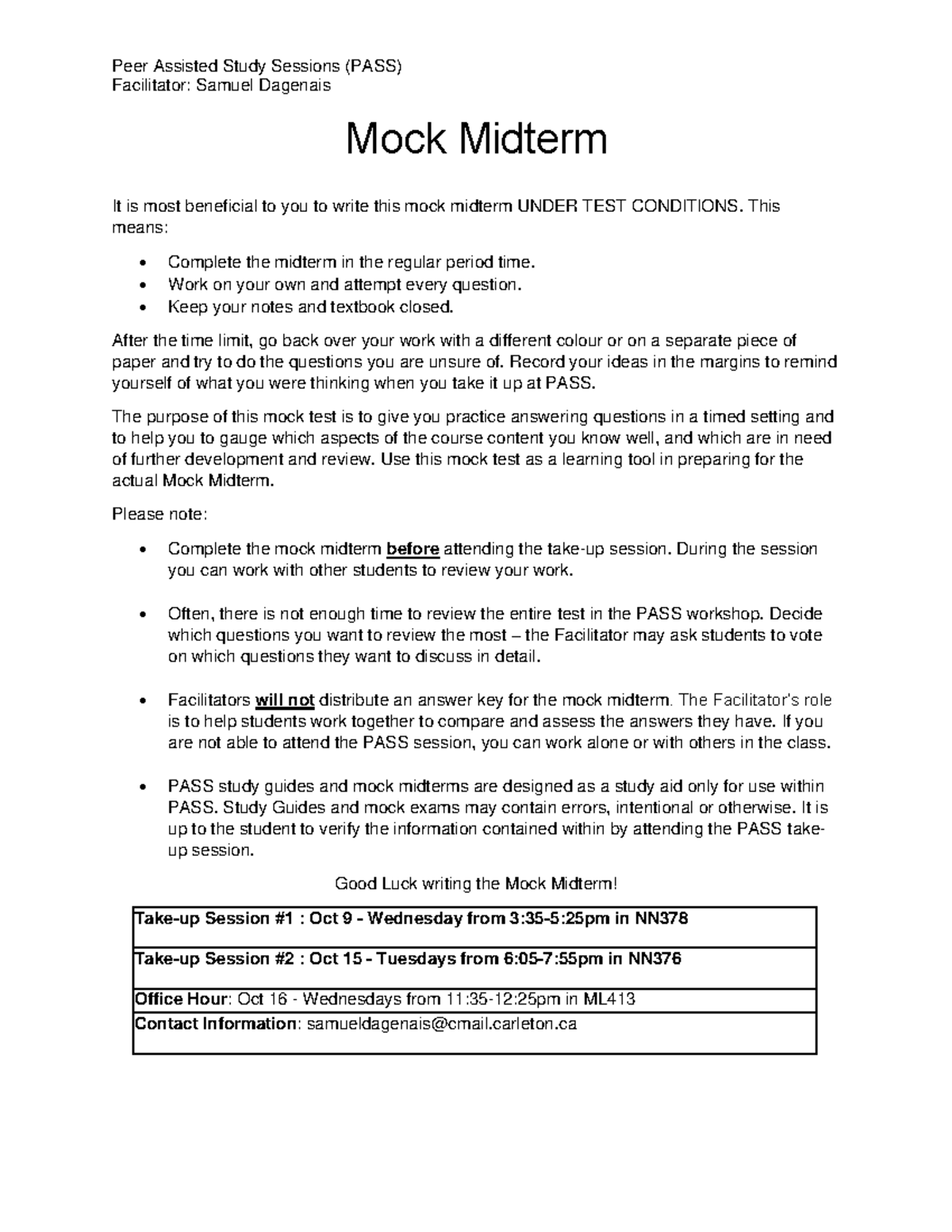 MAAE 2202 AB- Mock Midterm 1 - Facilitator: Samuel Dagenais Mock Midterm It is most beneficial ...