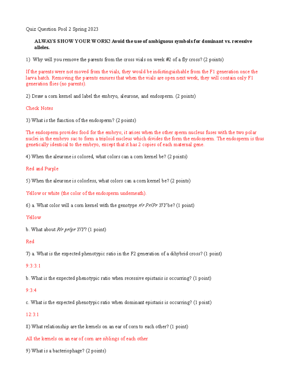 Quiz 2 Question Pool Spring 2023 - Quiz Question Pool 2 Spring 2023 ...