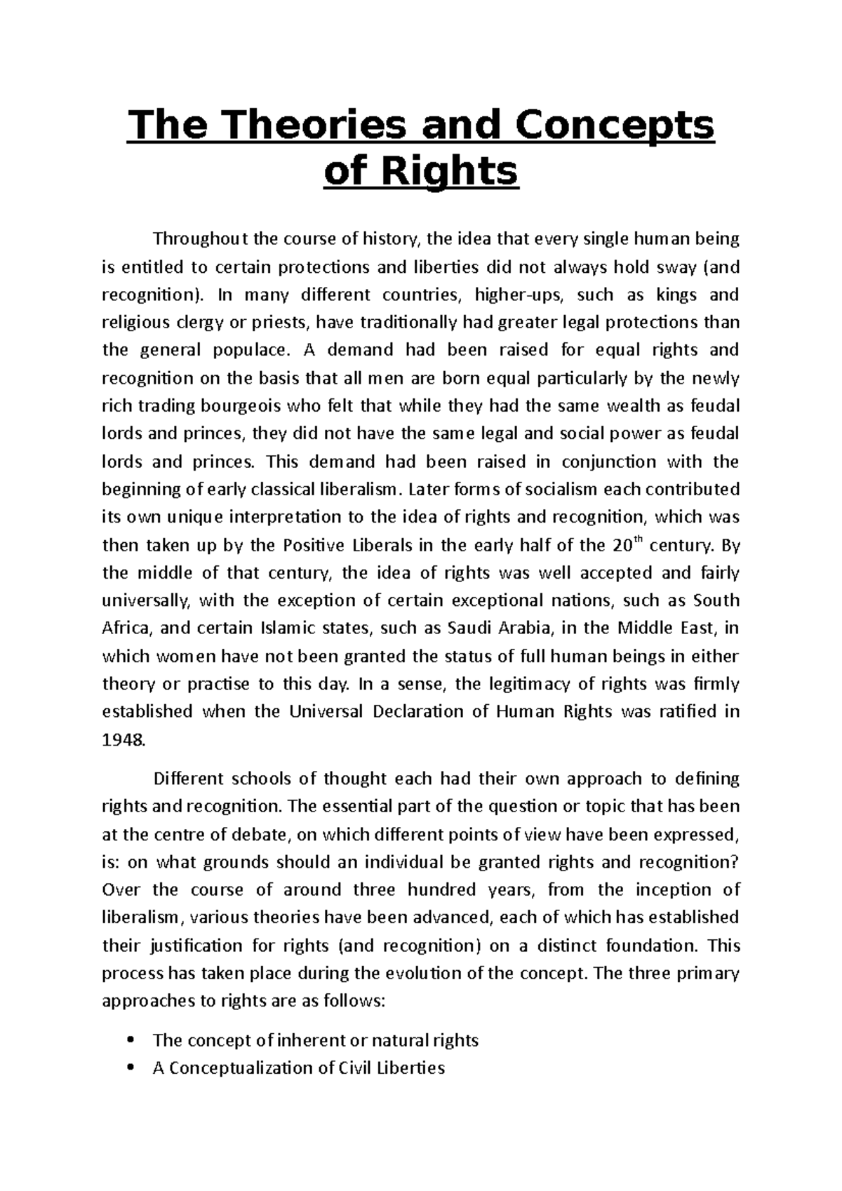 The Theories and Concepts of Rights - The Theories and Concepts of ...