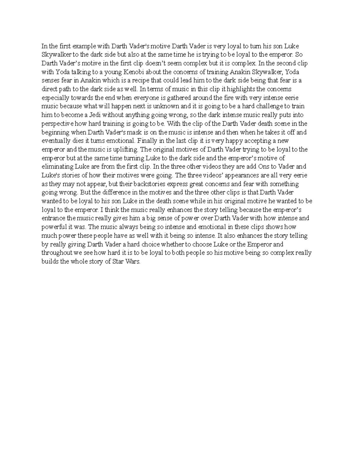 Star wars - star wars assignment - In the first example with Darth ...