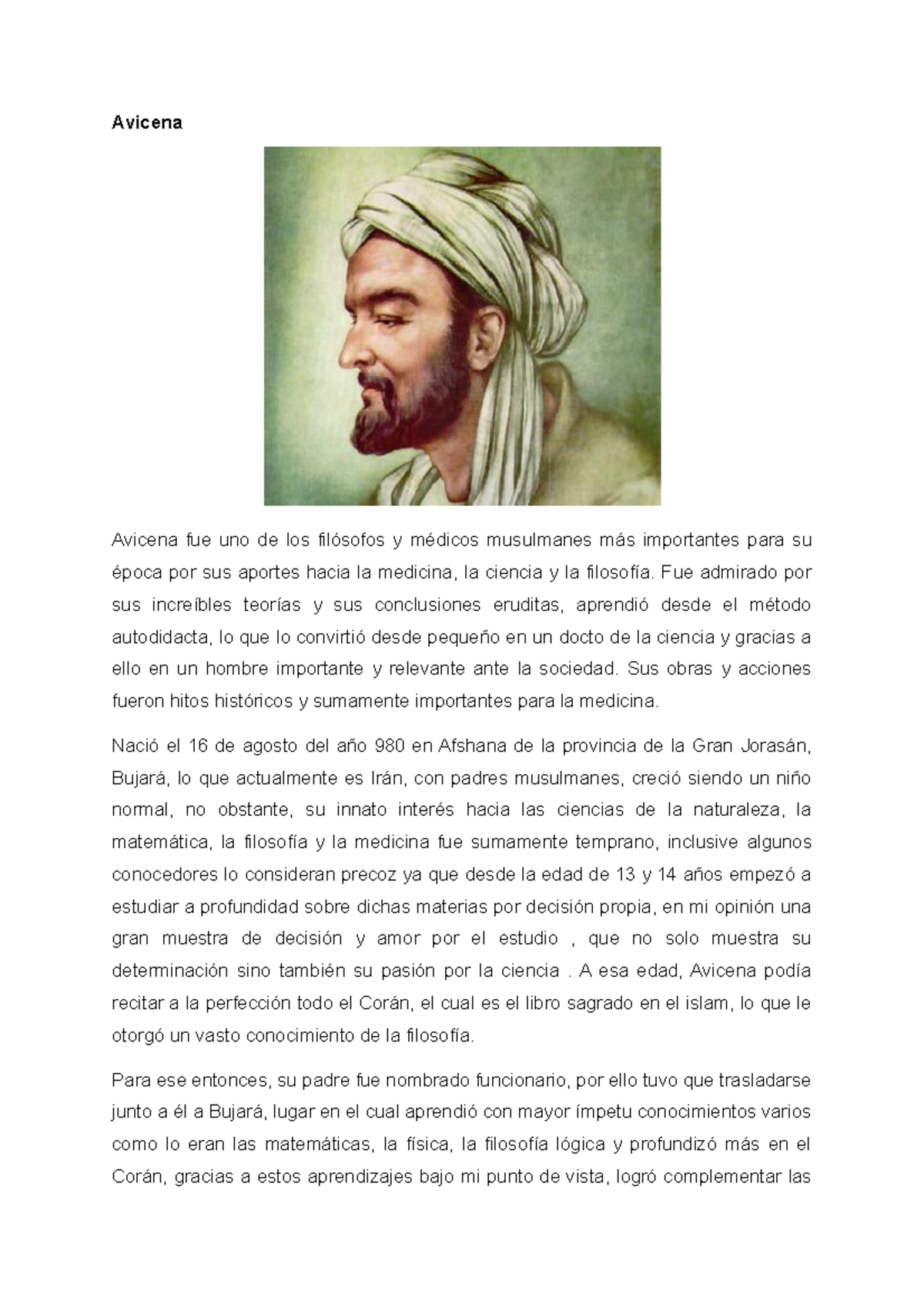 A Vicena - Nota: 10 - Avicena Avicena fue uno de los filósofos y ...