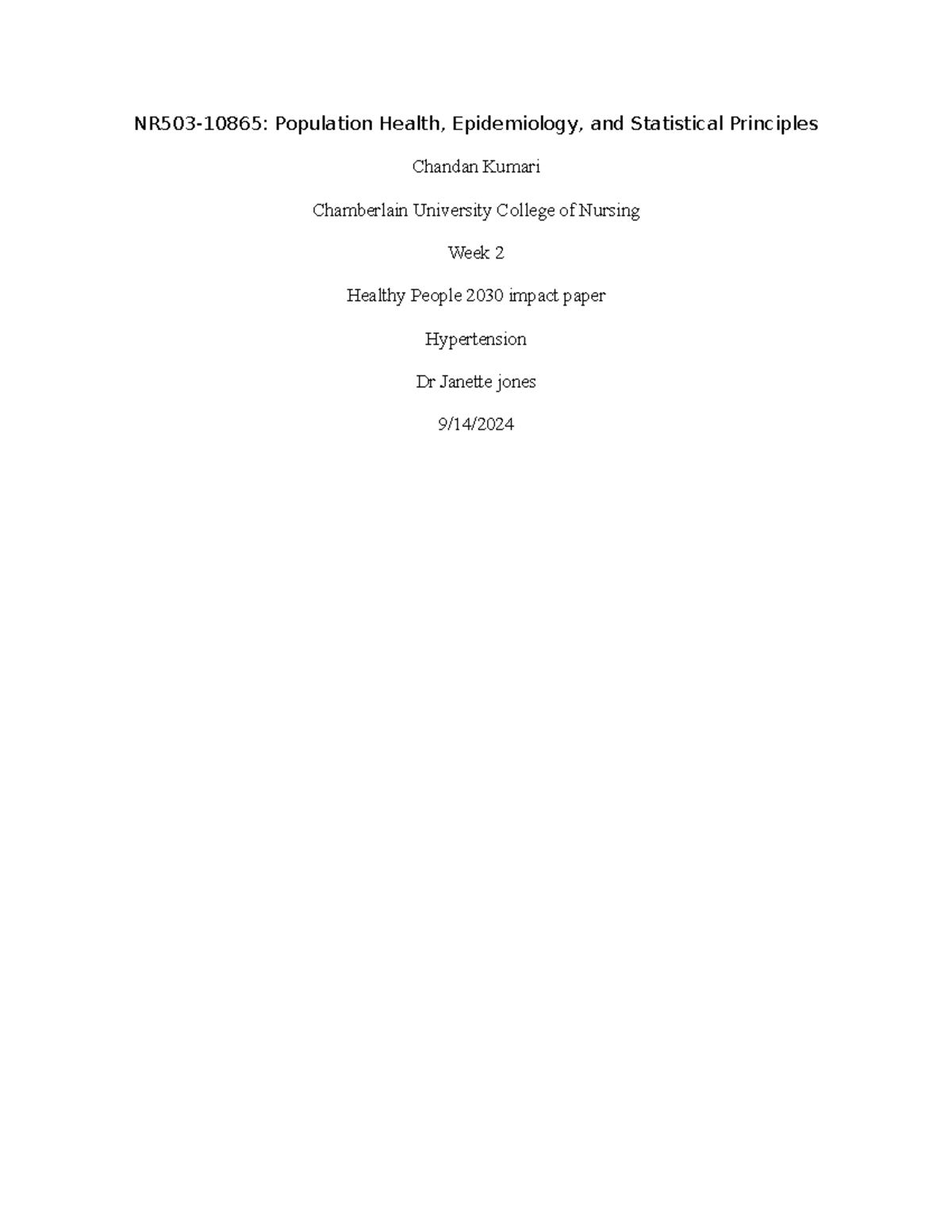 Kumariweek 2503 - Kumari week 1 2503 - NR503-10865: Population Health ...
