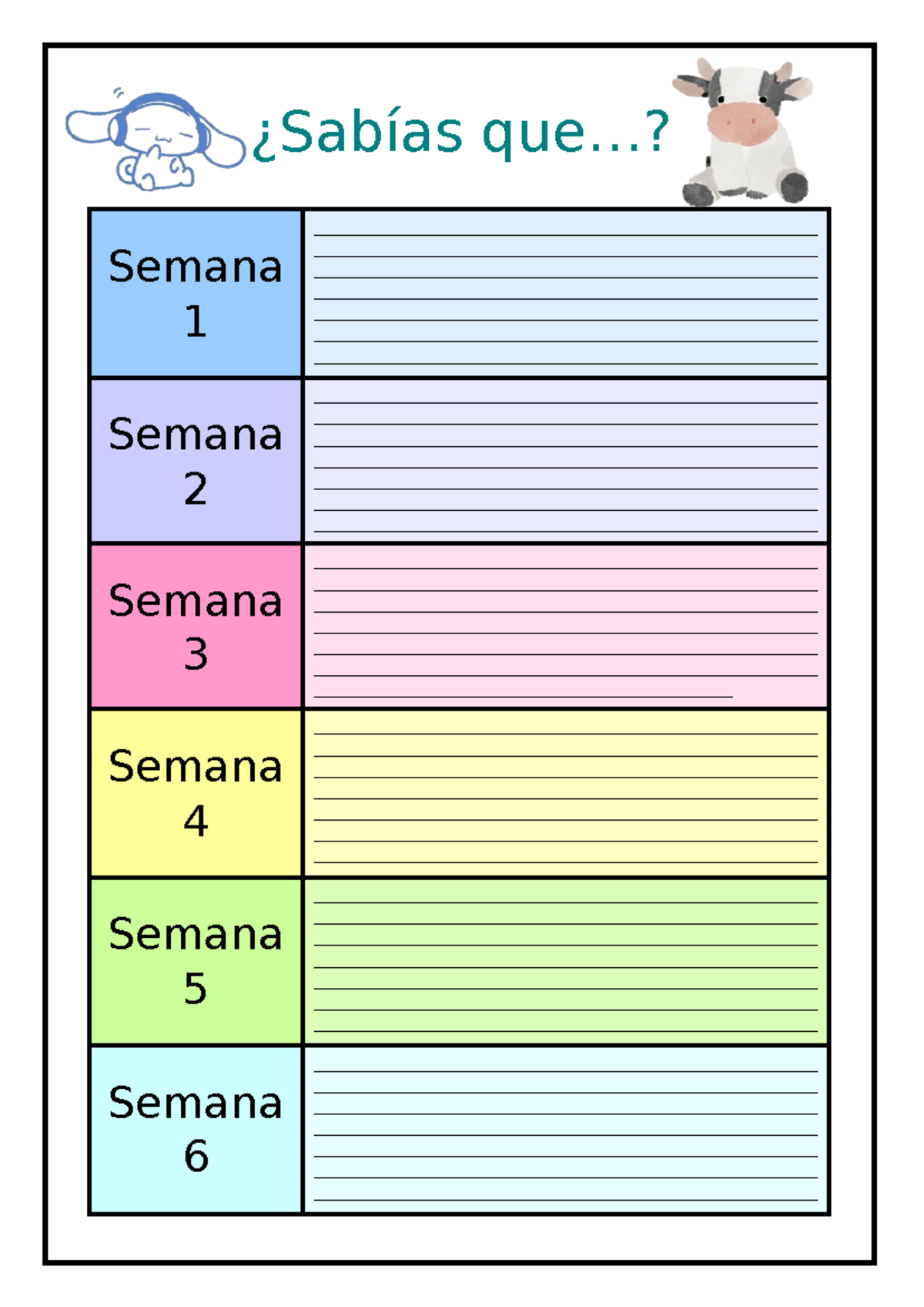 Sabias que - ¿Sabías que...? Semana 1 Semana 2 Semana 3 Semana 4 Semana ...