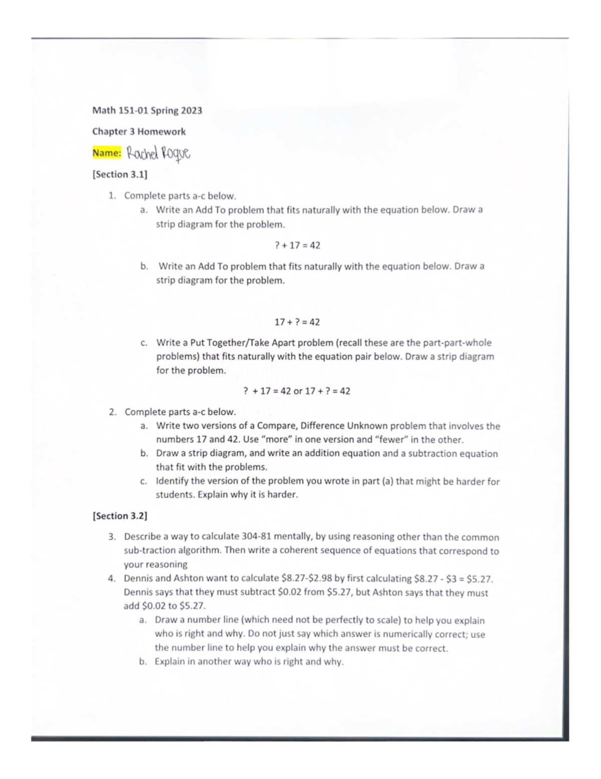 Math 151-01 Spring 2023 - MATH 151 - Studocu