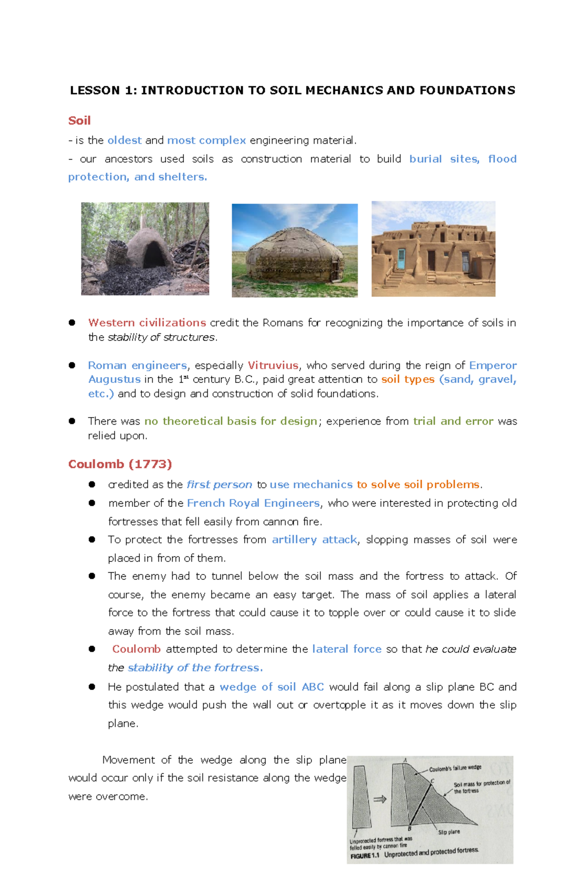 L1 - SOIL MECH - Soil Mech lesson 1 - LESSON 1: INTRODUCTION TO SOIL ...