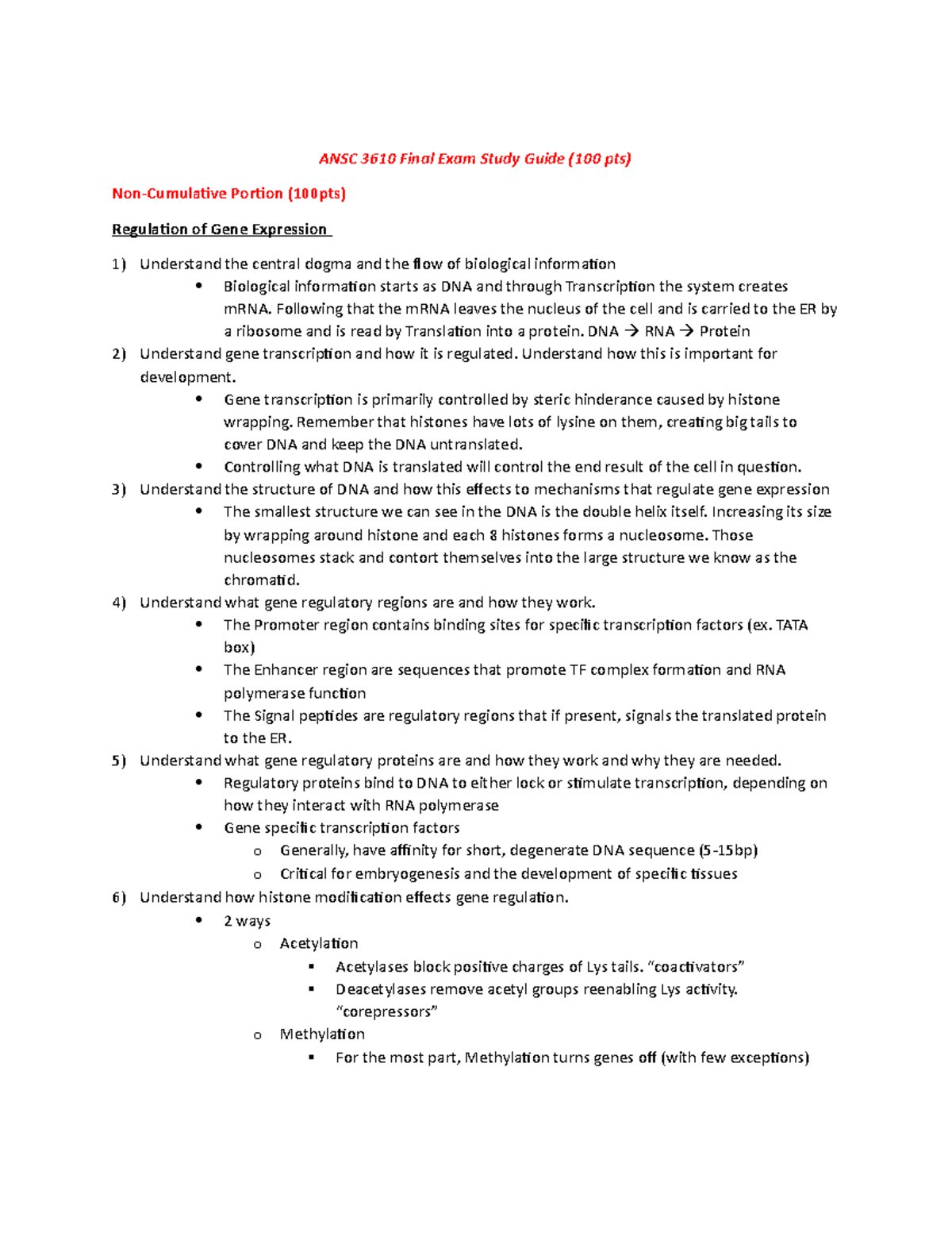 G&D Final Exam Study Guide - ANSC 3610 Final Exam Study Guide (100 pts ...