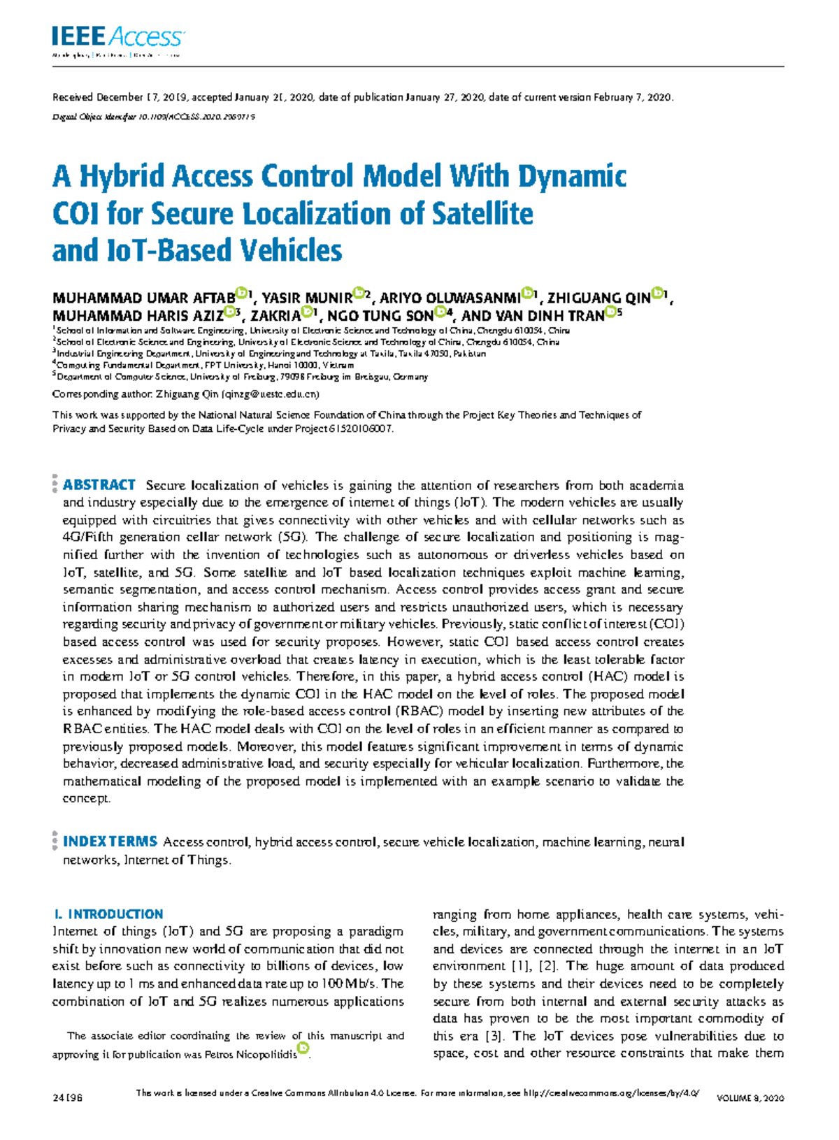 A Hybrid Access Control Model With Dynamic Coi For Secure Localization Of Satellite And Io T