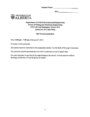 Final Exam 2011, Questions and answers - University of Alberta Faculty ...