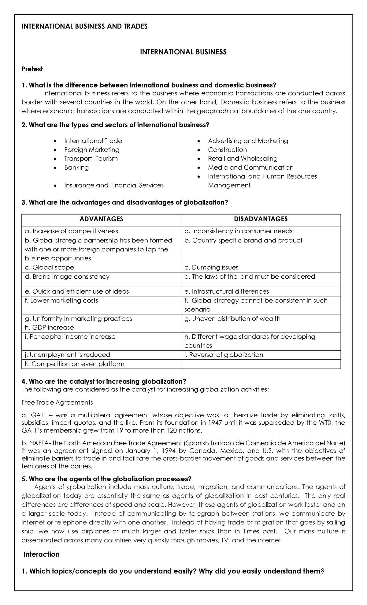 INT'L Business AND Trades - INTERNATIONAL BUSINESS AND TRADES ...