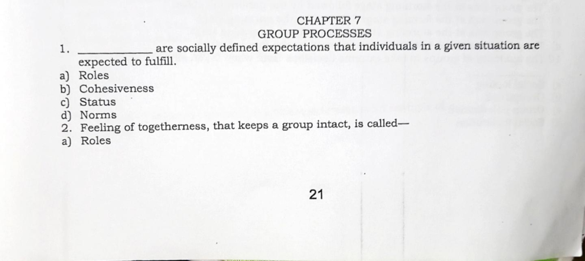 Group Processes class 12 - CHAPTER 7 GROUP PROCESSES 1. are socially ...