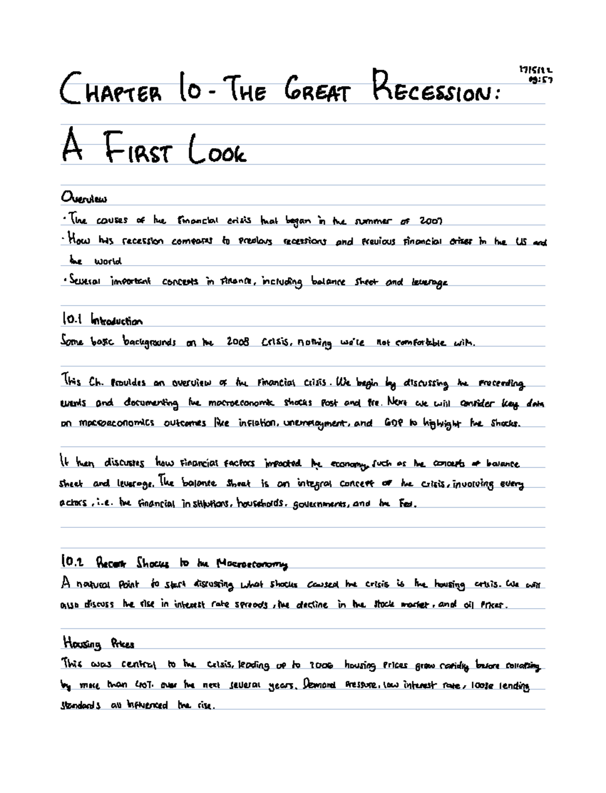 Chapter 10 - The Great Recession A First Look - 171517 og 5 CHAPTER O ...