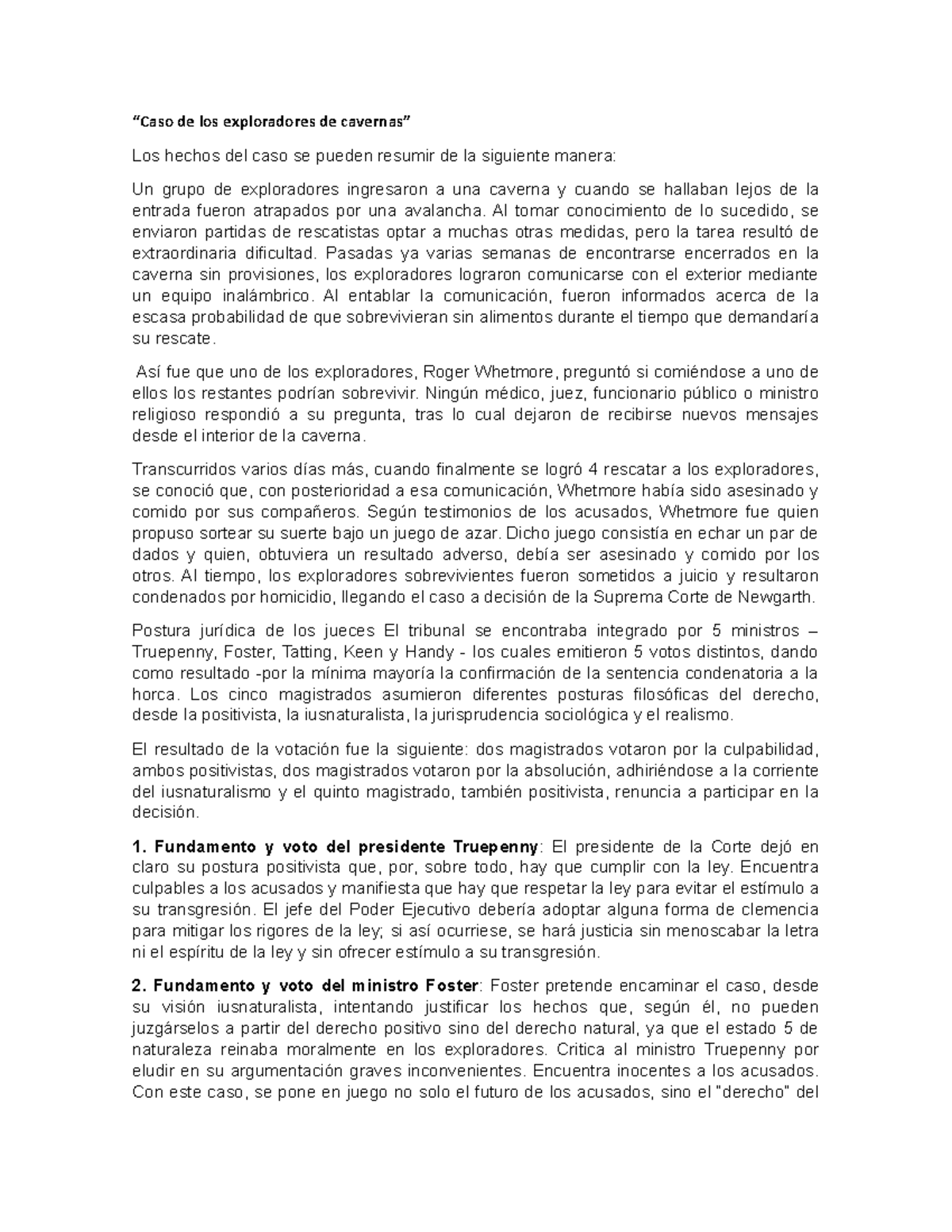 Caso de los exploradores de cavernas - “Caso de los exploradores de ...