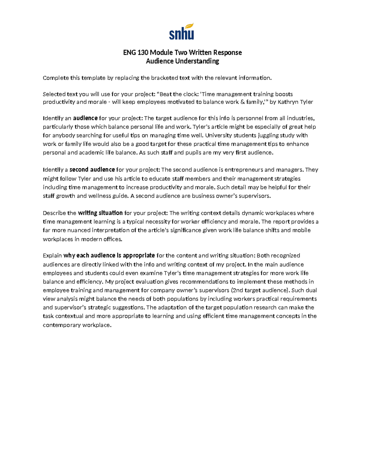 ENG 130 Module Two Written Response - ENG 130 Module Two Written ...