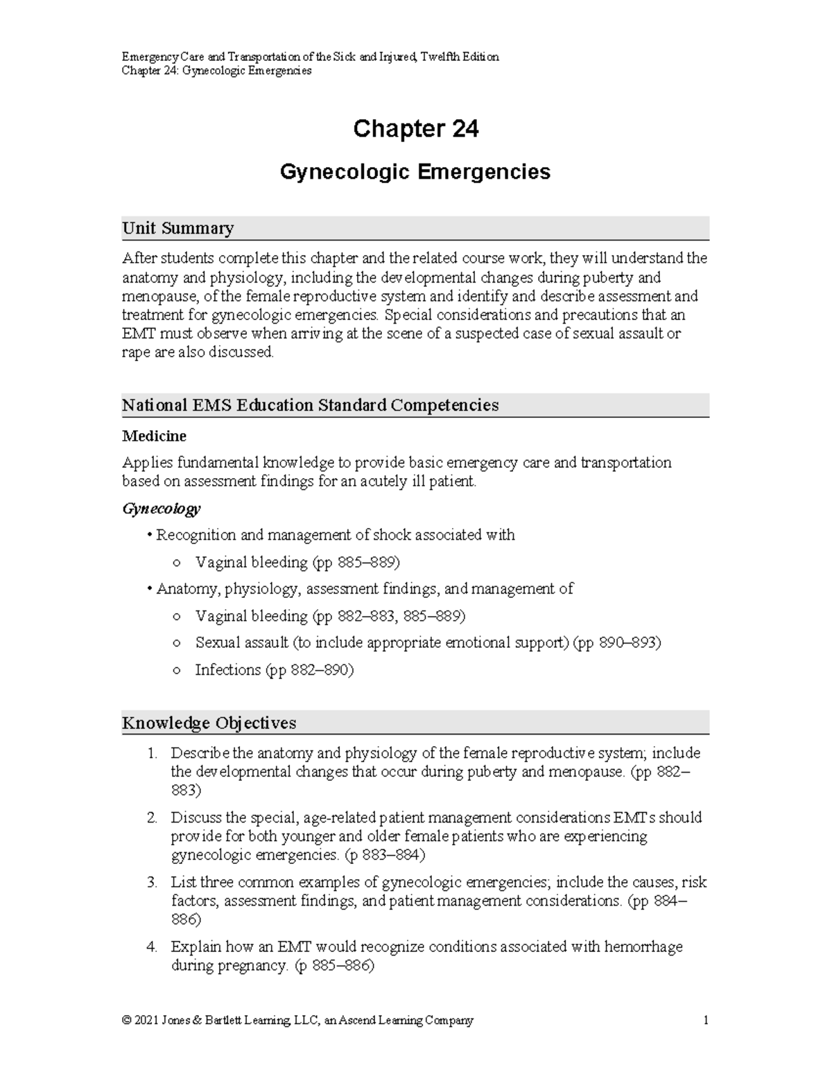 Ch 24 Textbook Outline - Notes for class - Chapter 24: Gynecologic ...