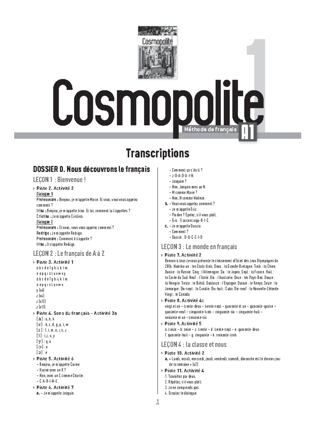 C1 LE transcriptions - Transcriptions Transcriptions DOSSIER 0. Nous ...