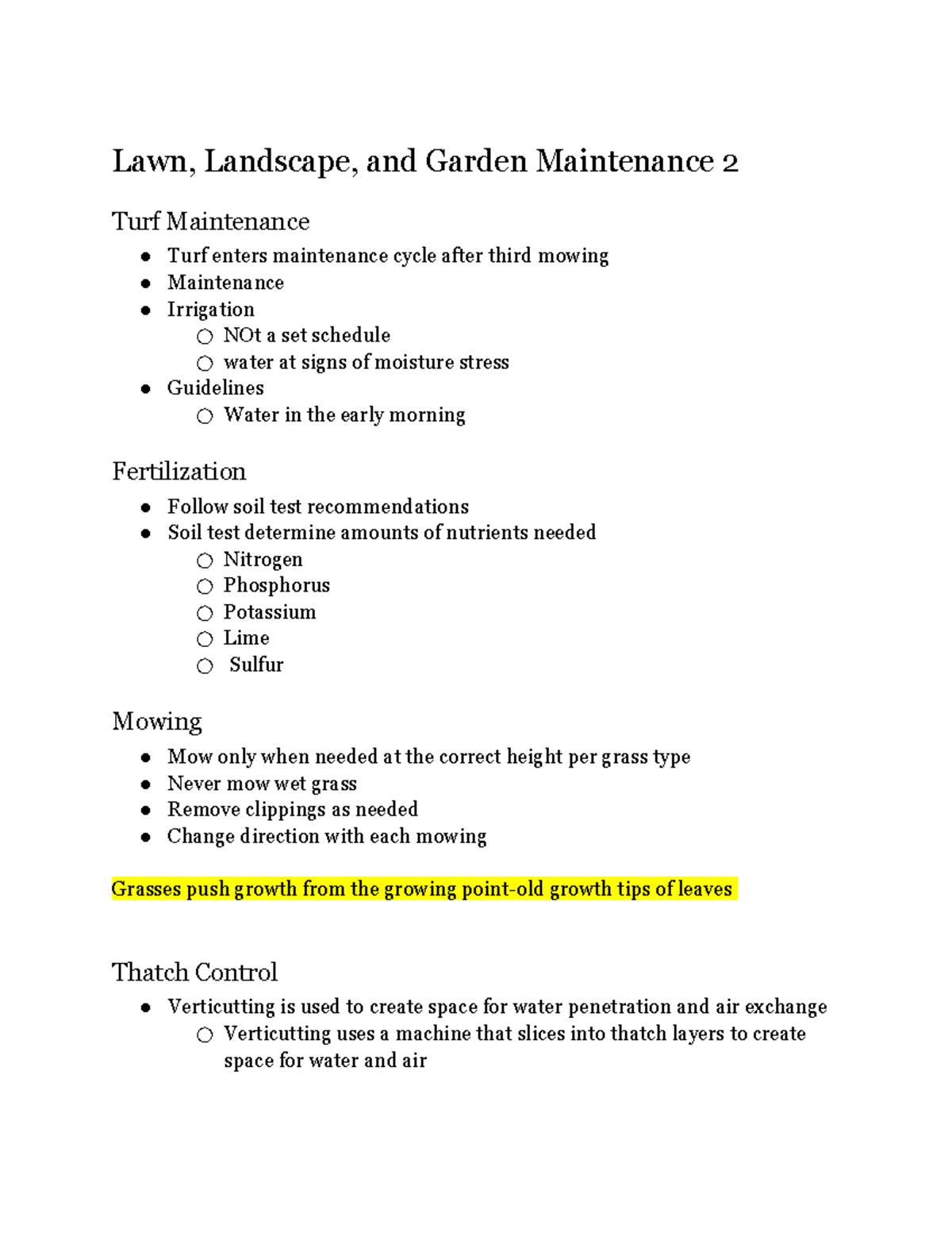 2 Lawn, Landscape, and Garden Maintenance - Studocu