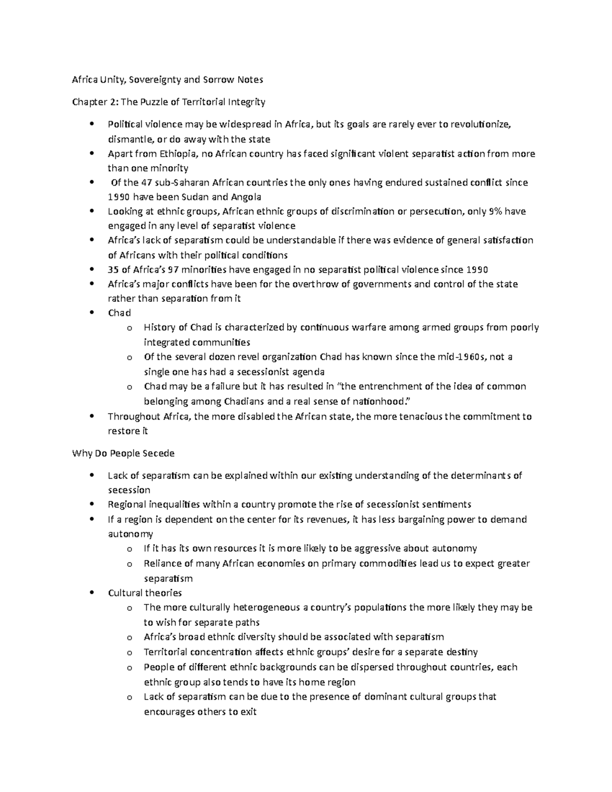 Africa Unity, sovereignty and sorrow notes - Africa Unity, Sovereignty ...