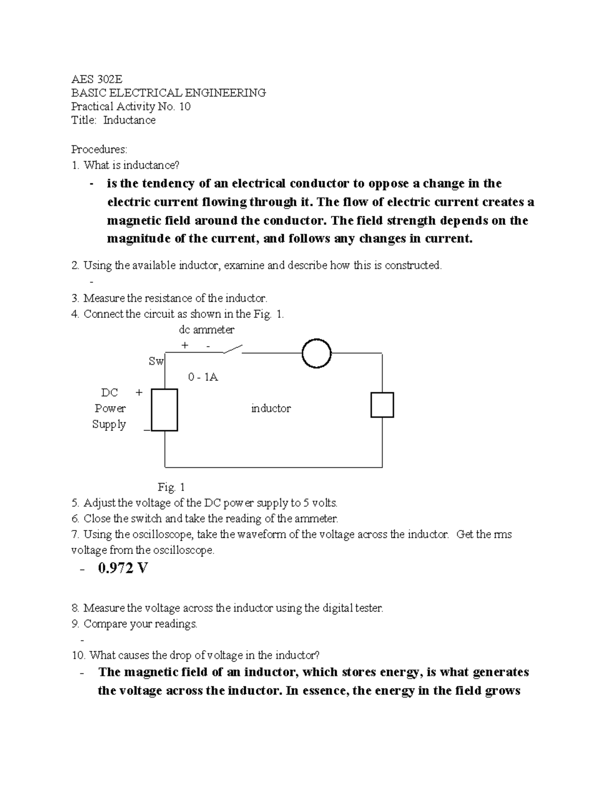 AES 302E - dsadsd - AES 302E BASIC ELECTRICAL ENGINEERING Practical ...