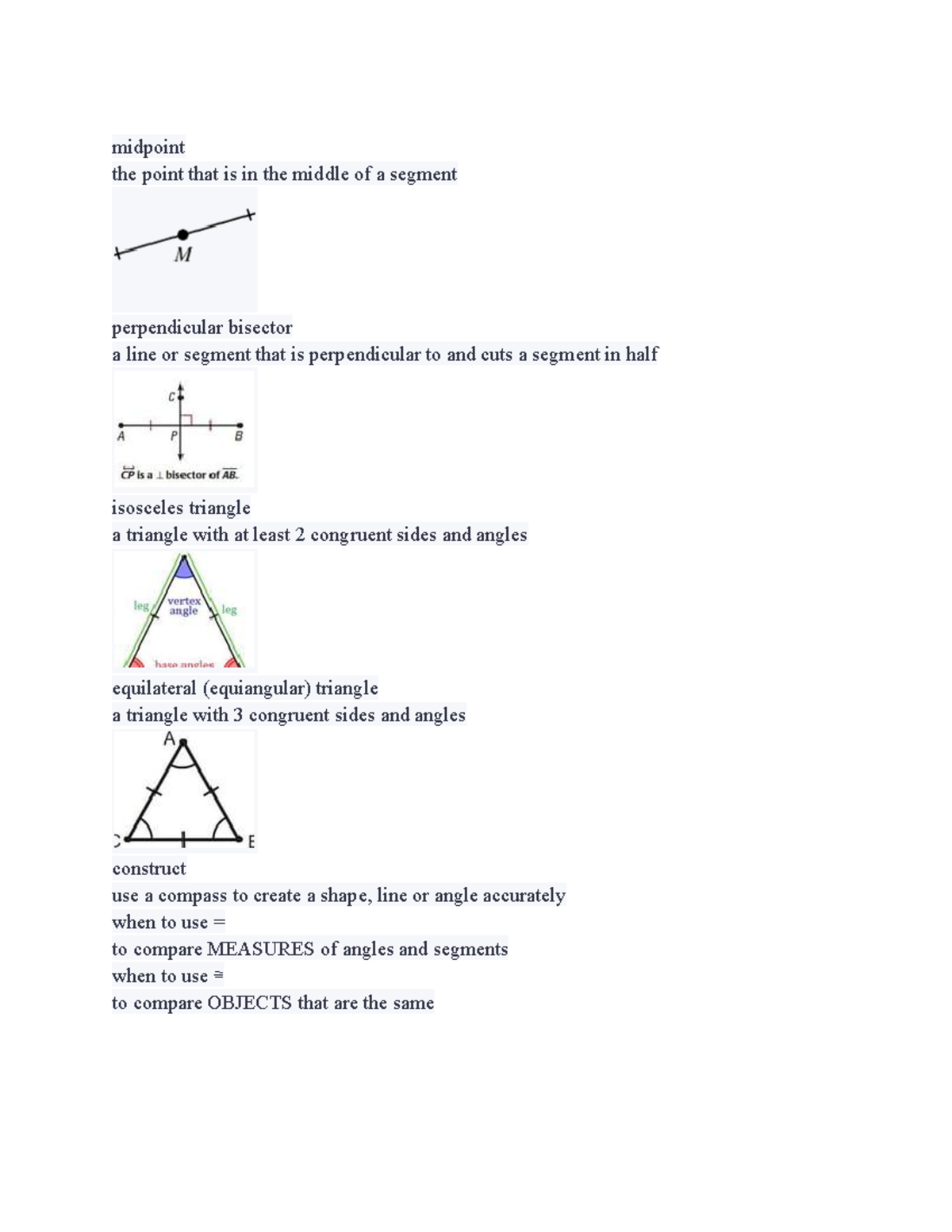 Geometry 2 - practice materials - midpoint the point that is in the ...