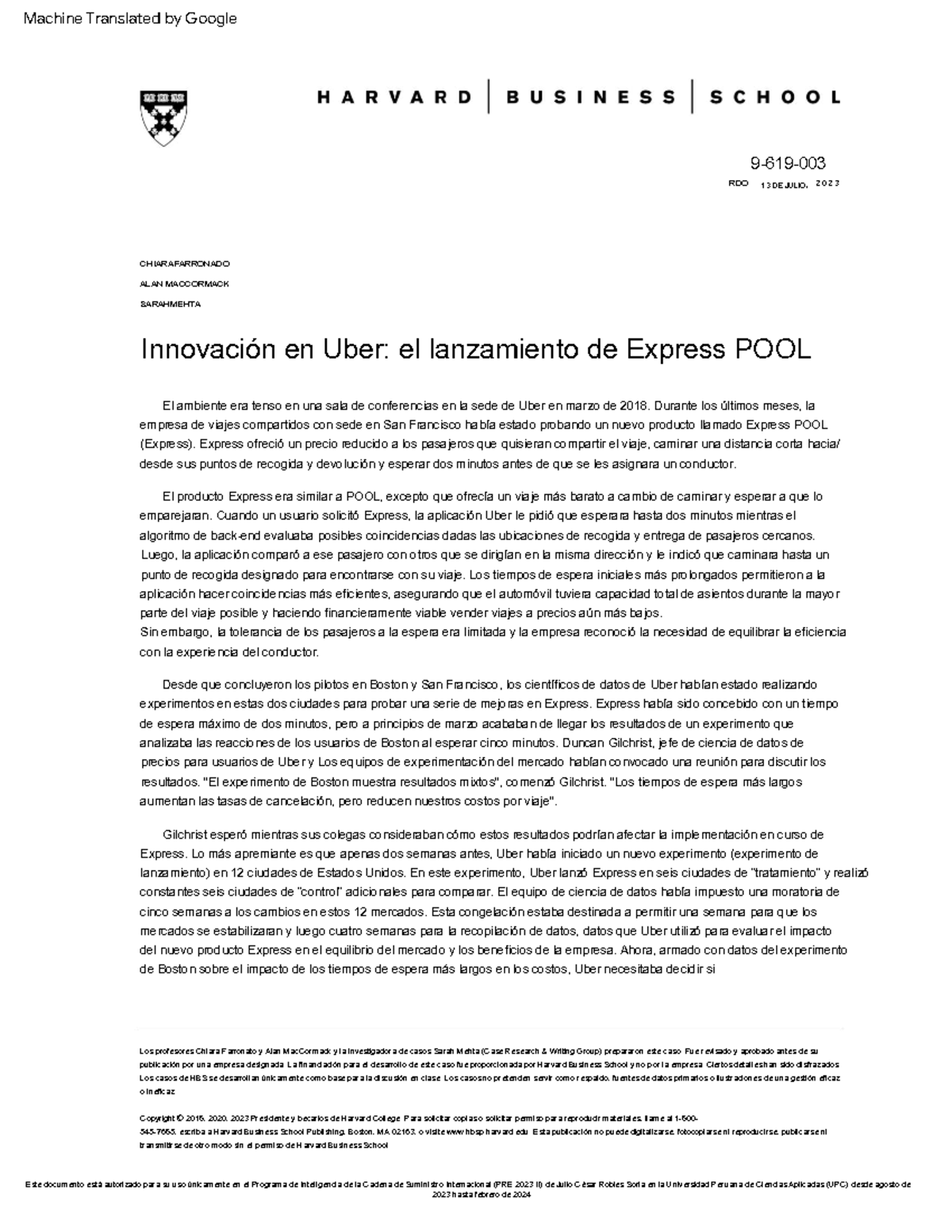 Uber - Applying Machine Learning to Improve the Customer Experience - 2 ...