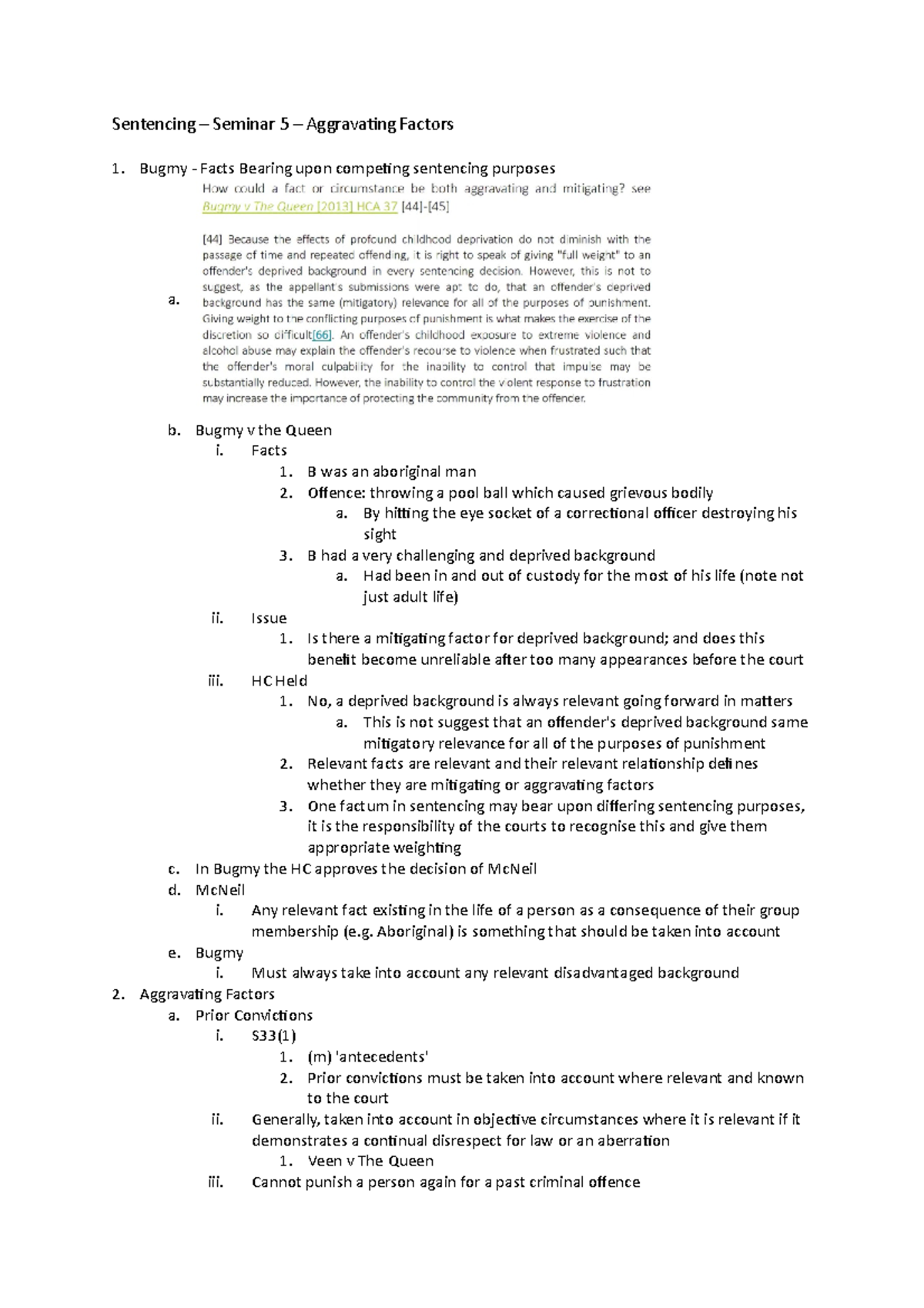 Sentencing – Seminar 5 – Aggravating Factors - Sentencing – Seminar 5 ...