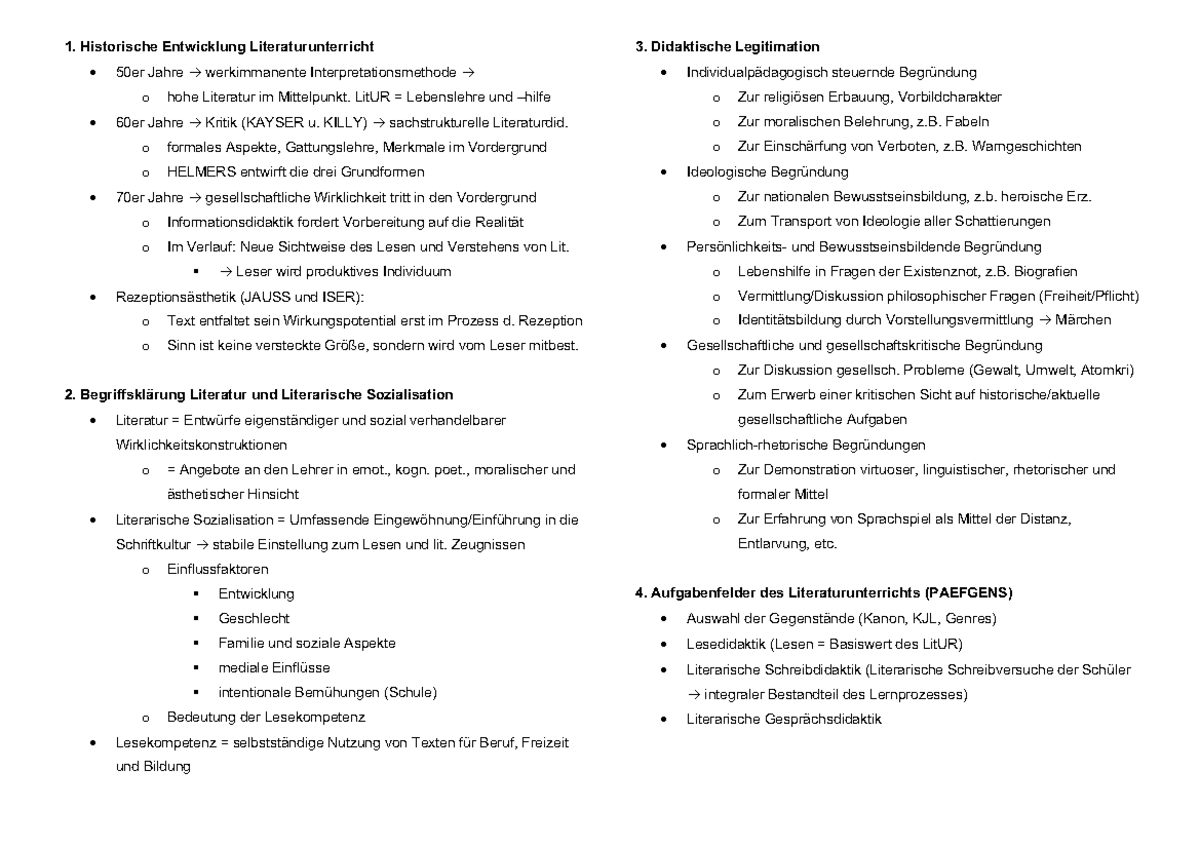 Literur: Epische Kleinformen der Lyrik Überarbeitet/Aktualisiert - 1 ...