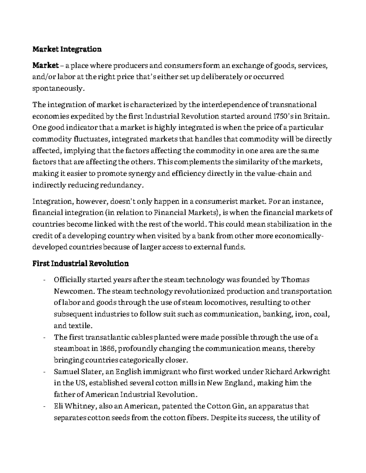 Social- Progress- Index - Market Integration Market – a place where ...