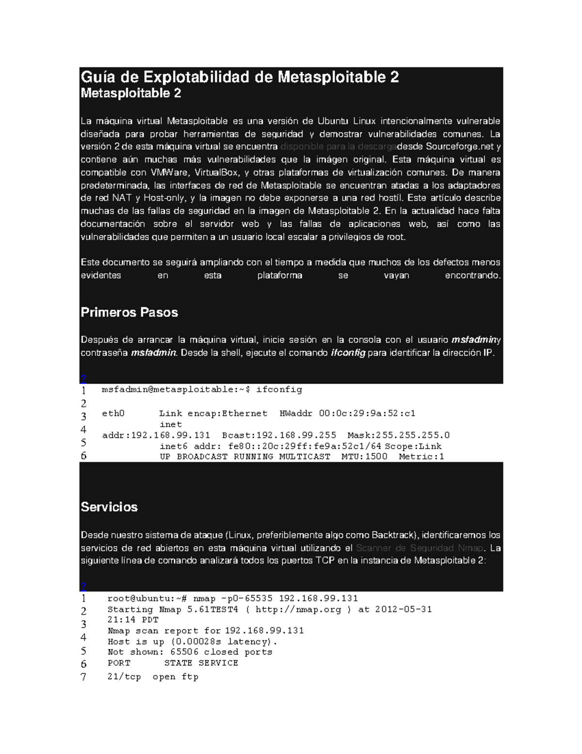 181054215 Guia de Explotabilidad de Metasploitable 2 - Guía de ...