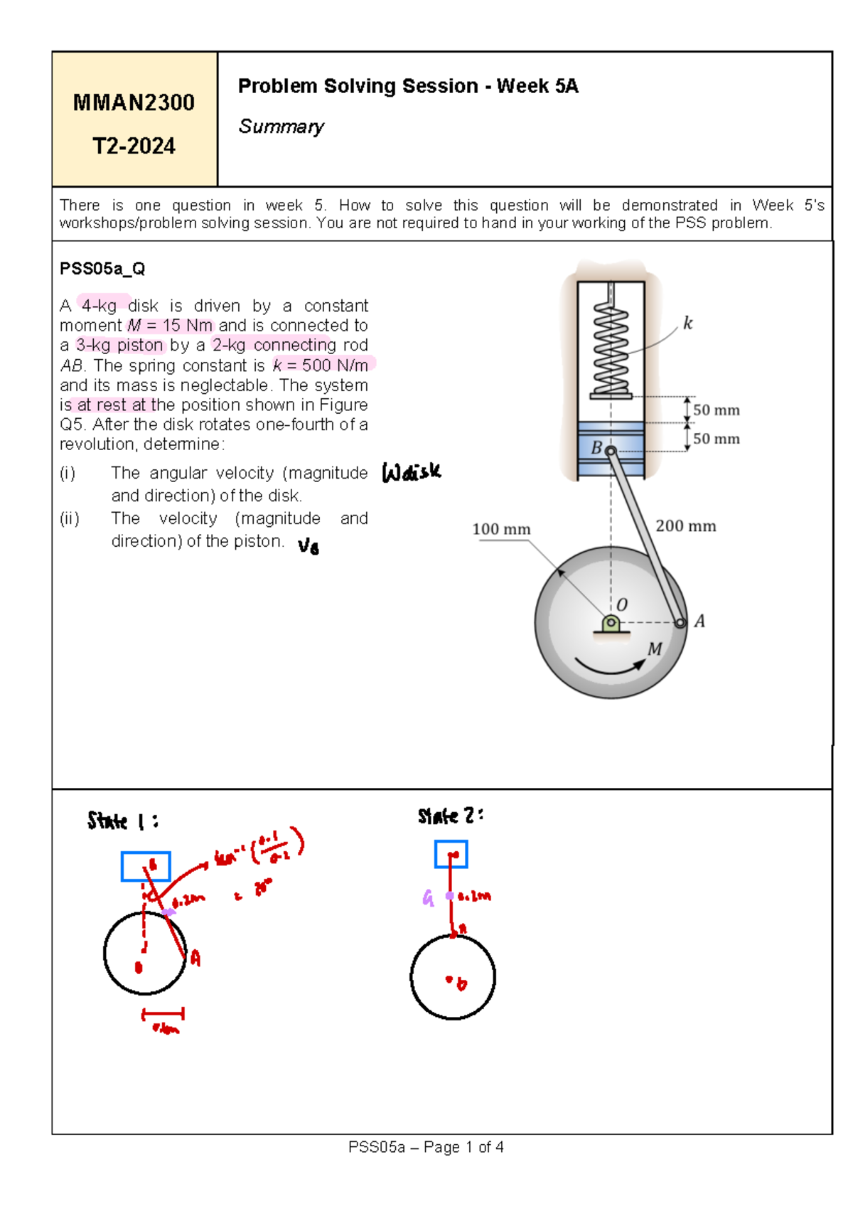 Wk5-PSS05a - Tutorial Answers - MMAN T2- 2024 Problem Solving Session ...