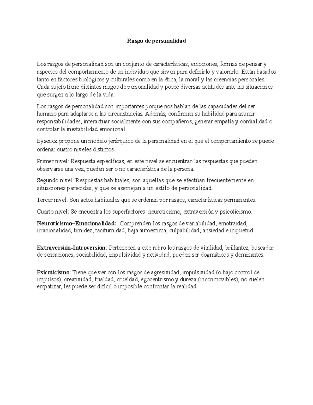 Rasgo de personalidad jeffrey Dahmer - Rasgo de personalidad Los rasgos ...