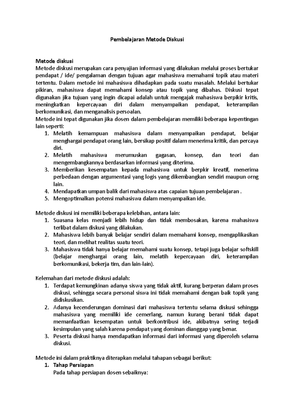 Pembelajaran Metode Diskusi - Pembelajaran Metode Diskusi Metode ...