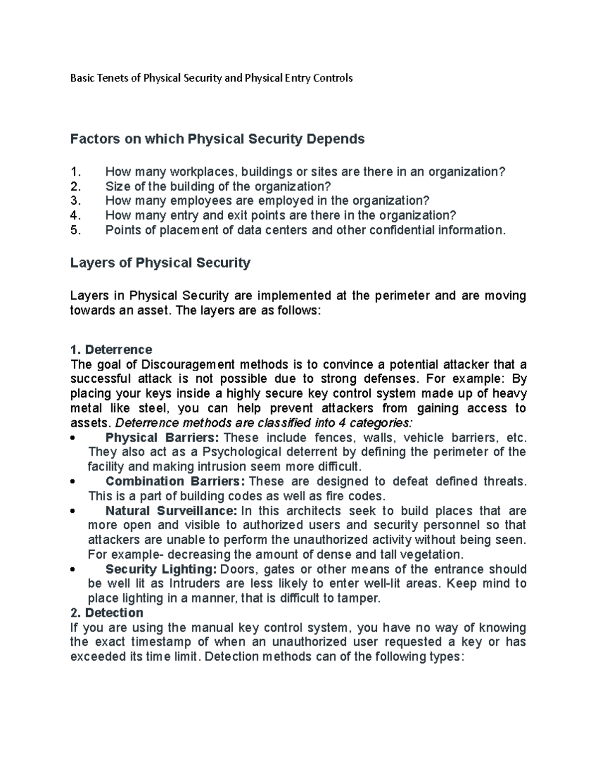 Basic Tenets of Physical Security and Physical Entry Controls - How ...