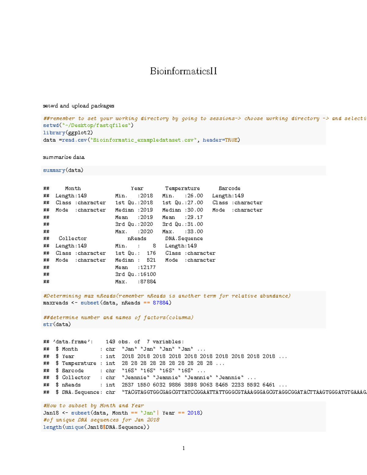 Mockdata - This is the coding for the bioinformatics lab ...