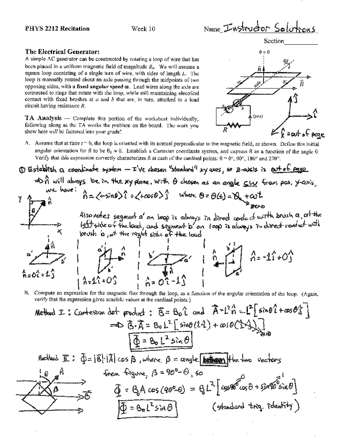 Physics 2212 - The Electrical Generator - PHYS 2212 - Studocu