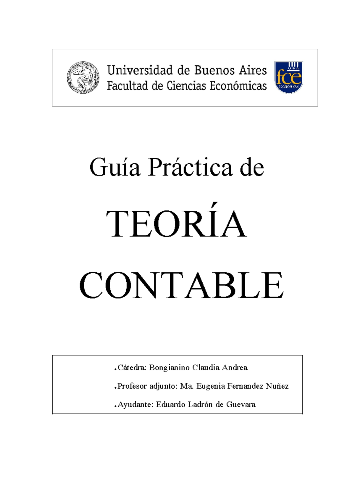 Copia de GUIA Practica DE Teoria Contable - .Cátedra: Bongianino ...
