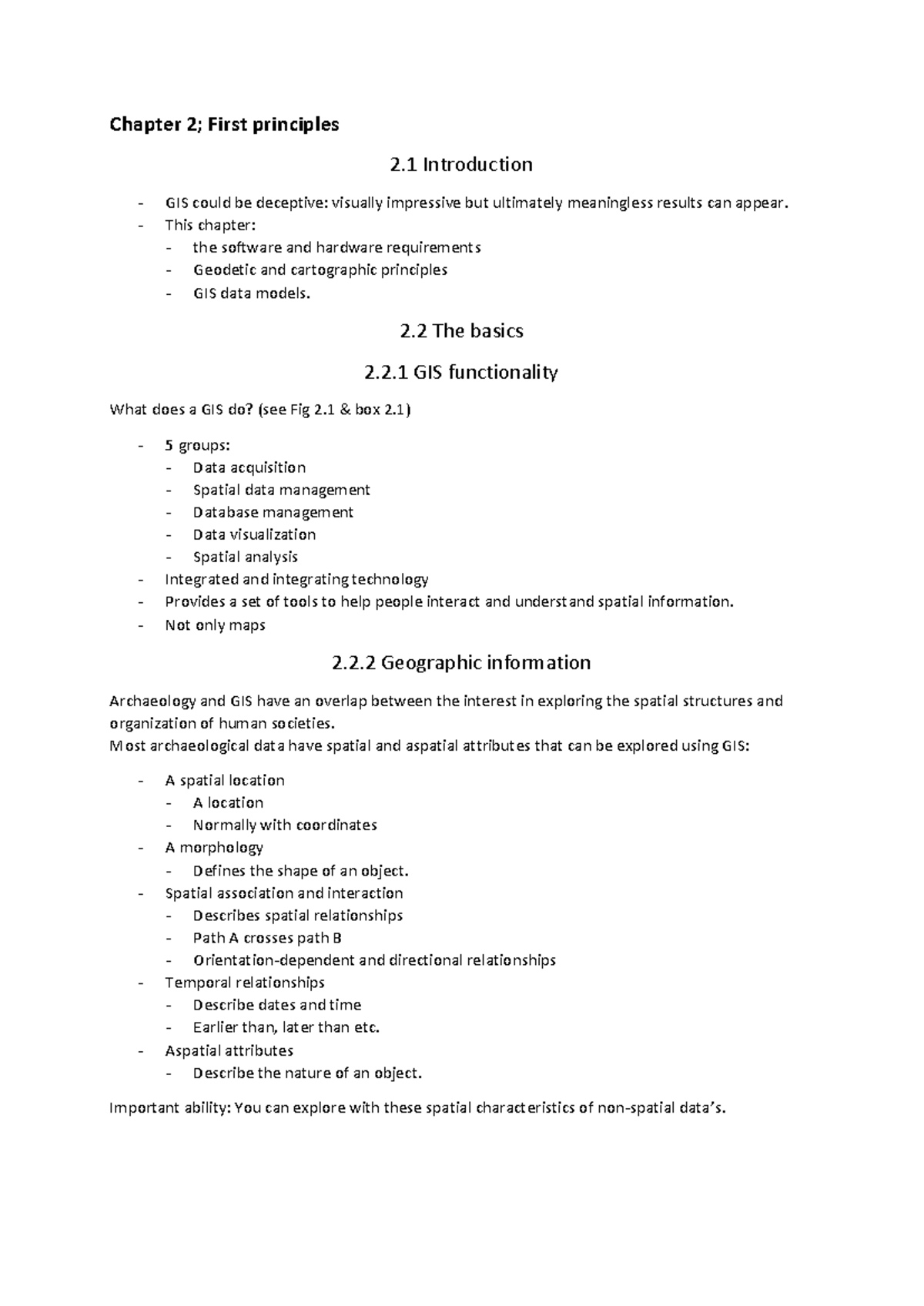 Summary Gis Chapter 2 Chapter 2 First Principles 2 Introduction Gis Could Be Deceptive